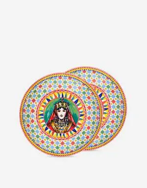 Dolce & Gabbana Set 2 Porcelain Soup Plates Soup Bowl - Multicolor