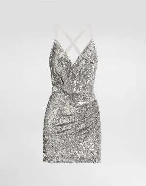 Dolce & Gabbana Sequin Dress Dresses - Silver