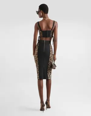 Dolce & Gabbana Leo- Stretch Fabric Corset-style Skirt - Print
