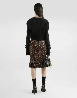 Dolce & Gabbana Rose-print Flounce Skirt - Multicolor