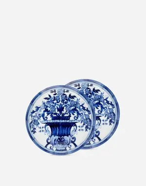 Dolce & Gabbana Set 2 Porcelain Bread Plates Bread Plates - Multicolor