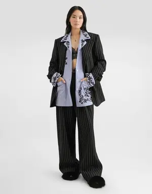 Dolce & Gabbana Sicilia Single-breasted Pinstripe Jacket In Wool And Linen