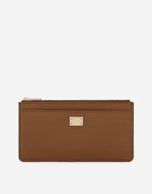 Dolce & Gabbana Large Card Holder With Tag Wallets And Small Leather Goods Leather - Brown