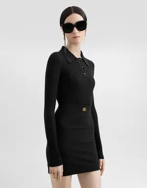 Dolce & Gabbana Ribbed Wool Polo-style Sweater Sweaters And Cardigans