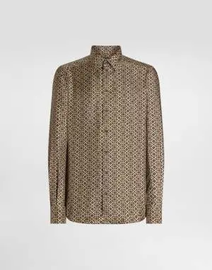 Dolce & Gabbana Ed Silk Twill Martini Shirt Shirts - Print