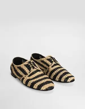 Dolce & Gabbana Woven Raffia Derby Shoes Lace-ups