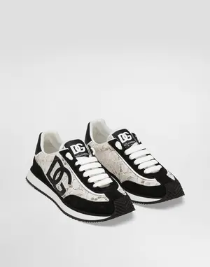Dolce & Gabbana Cushion Calfskin And Fabric Sneakers