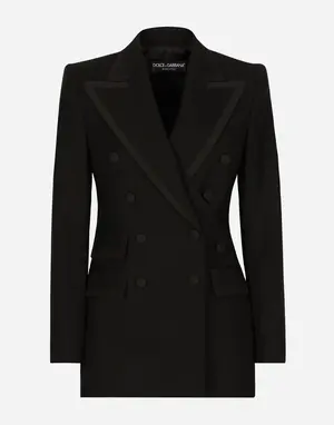 Dolce & Gabbana Double-breasted Twill Turlington Tuxedo Jacket Coats And Jackets - Black