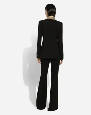 Dolce & Gabbana Single-breasted Wool Turlington Jacket With Sequined Lapels Blazers Wool