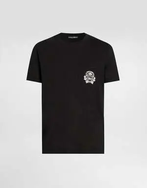 Dolce & Gabbana Cotton T-shirt With Embroidery T-shirts And Polos - Black