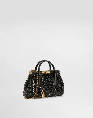 Dolce & Gabbana Iguana-print Calfskin Day Mini Marlene Handbag Black