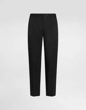 Dolce & Gabbana Wool Canvas Trousers Pants And Shorts - Black