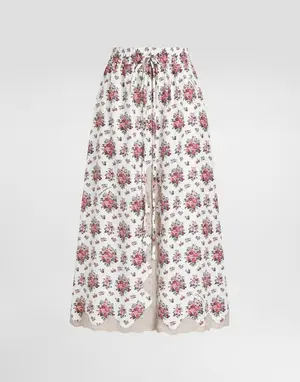 Dolce & Gabbana Small Flower Bouquets-print Midi Skirt Skirts - Multicolor