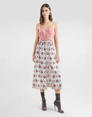 Dolce & Gabbana Floral Print Midi Skirt