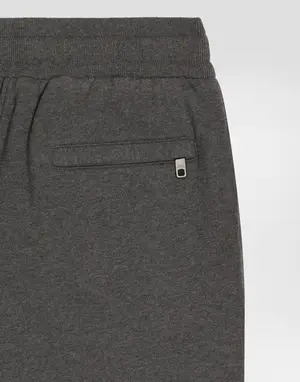 Dolce & Gabbana Jersey Trousers With Heraldic Patch Pants And Shorts Gray