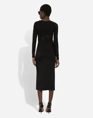 Dolce & Gabbana Viscose Sweater With Lace Inserts Sweaters And Cardigans