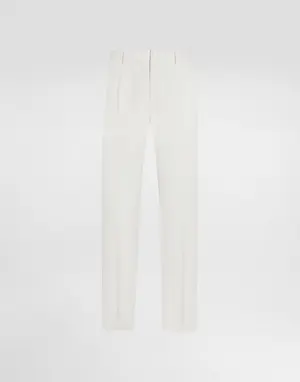 Dolce & Gabbana Wool Poplin Trousers Pants And Shorts - Beige
