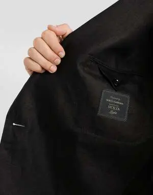 Dolce & Gabbana Double-breasted Linen Jacket - Black