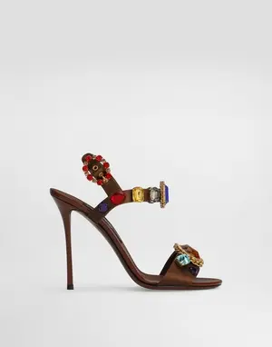 Dolce & Gabbana Satin And Patent Leather Keira 2.0 Sandals With Embellishments - Multicolor