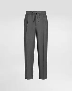 Dolce & Gabbana Washed Linen Canvas Jogging Trousers Pants And Shorts - Grey