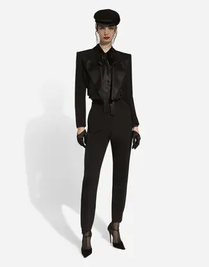 Dolce & Gabbana Short Wool Gabardine Tuxedo Jacket Blazers Wool