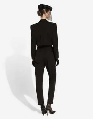 Dolce & Gabbana Short Wool Gabardine Tuxedo Jacket Blazers Wool
