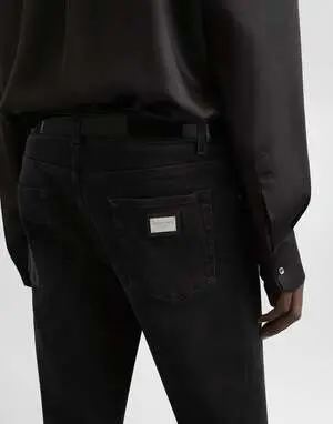 Dolce & Gabbana Gray Wash Slim-fit Stretch Jeans