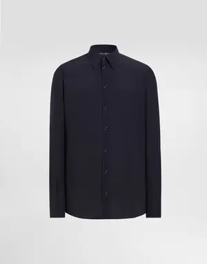 Dolce & Gabbana Silk Crêpe De Chine Martini Shirt Shirts Silk - Blue