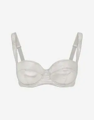 Dolce & Gabbana Foiled Jersey Balconette Bra Underwear Jersey - Silver