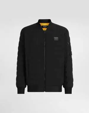 Dolce & Gabbana Quilted Bomber Jacket Coats And Jackets - Black