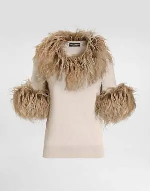 Dolce & Gabbana Cashmere Pullover Sweaters And Cardigans - Beige