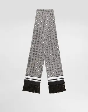 Dolce & Gabbana Silk Twill Scarf With Micro-design And Logo Scarves And Silks - Multicolor