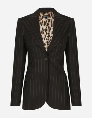 Dolce & Gabbana Single-breasted Pinstripe Wool Turlington Jacket Blazers Multi-colored Wool - Multicolor