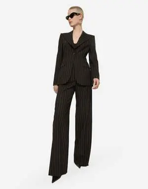 Dolce & Gabbana Single-breasted Pinstripe Wool Turlington Jacket Blazers Multi-colored Wool