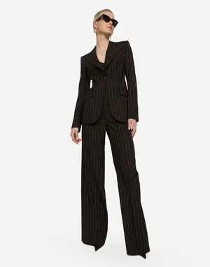 Dolce & Gabbana Single-breasted Pinstripe Wool Turlington Jacket Blazers Multi-colored Wool