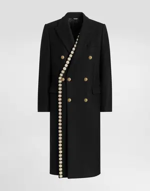 Dolce & Gabbana Double-breasted Embellished Coat Coats And Jackets - Black