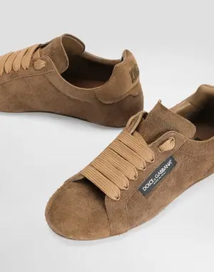 Dolce & Gabbana Split Leather Portofino Soft Sneakers - Brown