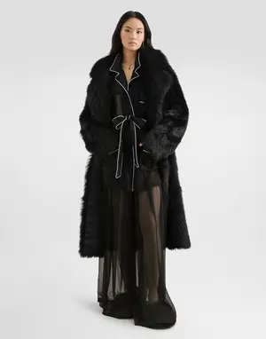 Dolce & Gabbana Single-breasted Shearling Coat Coats And Jackets