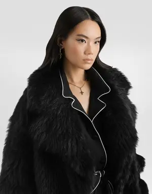 Dolce & Gabbana Single-breasted Shearling Coat Coats And Jackets