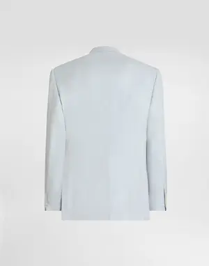 Dolce & Gabbana Shantung Viscose Double-breasted Jacket Suits And Blazers Light Blue - Azure