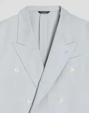 Dolce & Gabbana Shantung Viscose Double-breasted Jacket Suits And Blazers Light Blue - Azure