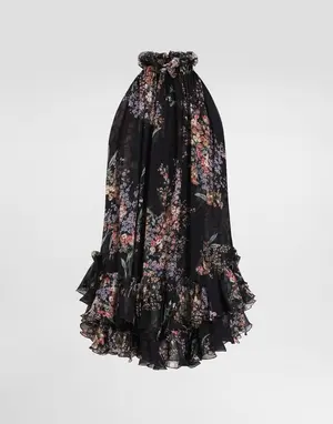 Dolce & Gabbana Flower Bouquets-print Chiffon Dress Dresses - Multicolor
