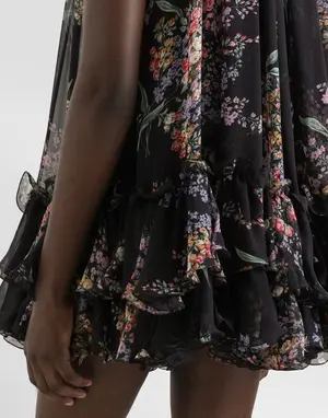 Dolce & Gabbana Flower Print Chiffon Halterneck Dress