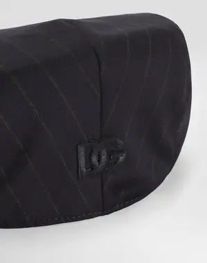 Dolce & Gabbana Virgin Wool Pinstripe Flat Cap Hats And Gloves Multi-colored