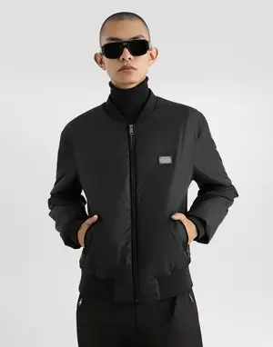 Dolce & Gabbana Nylon Zip-up Jacket With Logo Tag