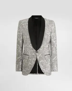 Dolce & Gabbana Single-breasted Floral Lamé Jacket Suits And Blazers