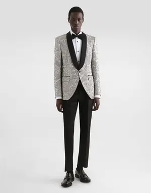 Dolce & Gabbana Single-breasted Floral Lamé Jacket Suits And Blazers
