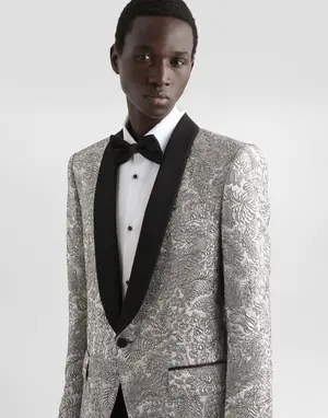Dolce & Gabbana Single-breasted Floral Lamé Jacket Suits And Blazers