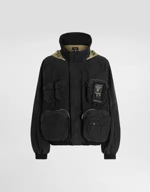 Dolce & Gabbana Waxed Natté Bomber Jacket Coats And Jackets - Black
