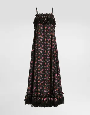 Dolce & Gabbana Floral-print Habotai Long Dress Dresses - Multicolor
